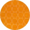 StyleWell Trellis Frieze Orange/Ivory 8 ft. x 8 ft. Round Geometric ...