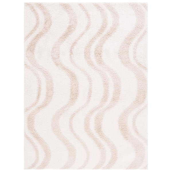 SAFAVIEH Norway Beige/Ivory 8 ft. x 10 ft. Abstract Striped Area Rug ...