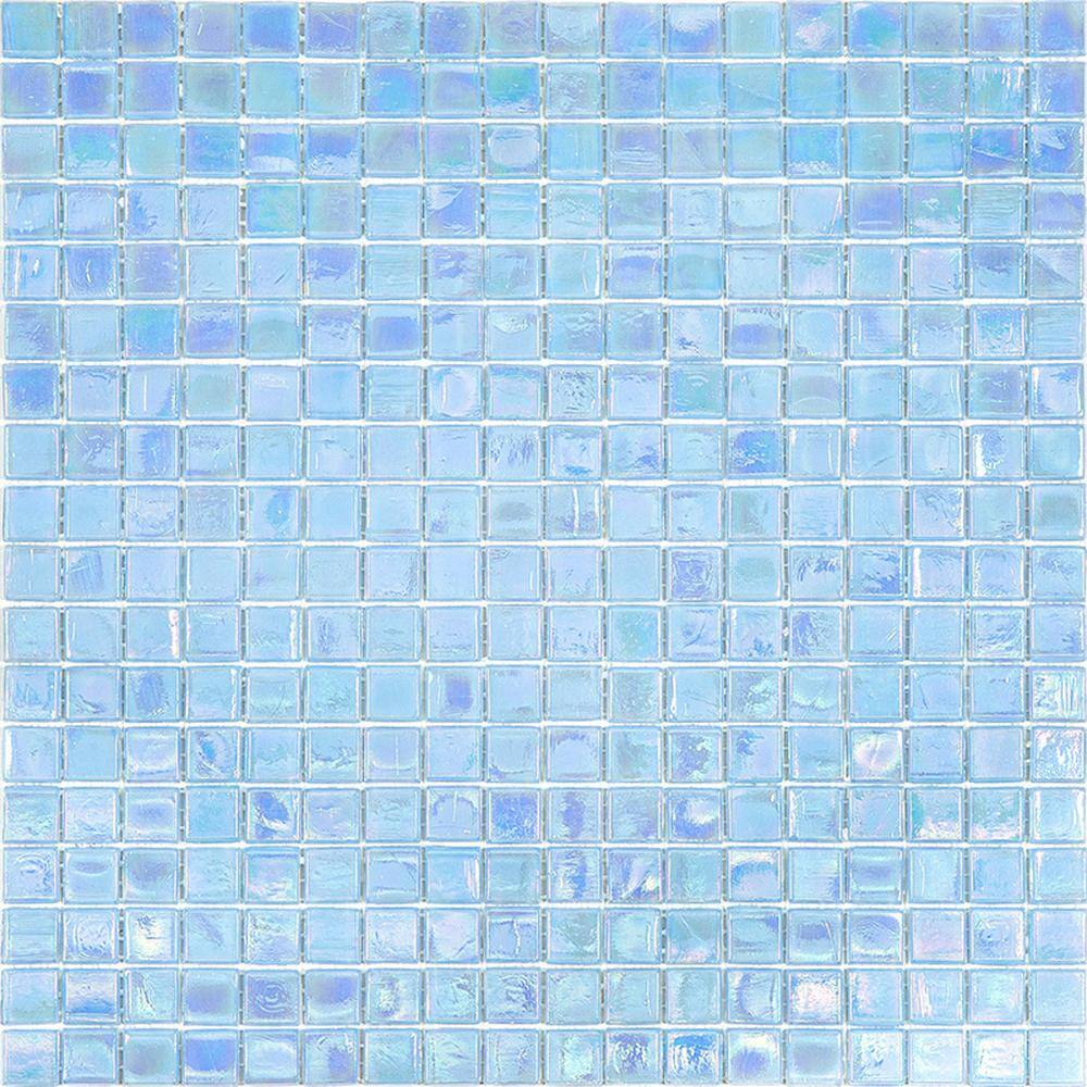 Apollo Tile Skosh 4" x 6" Glossy Light Sky Blue Glass Mosaic Uniform ...