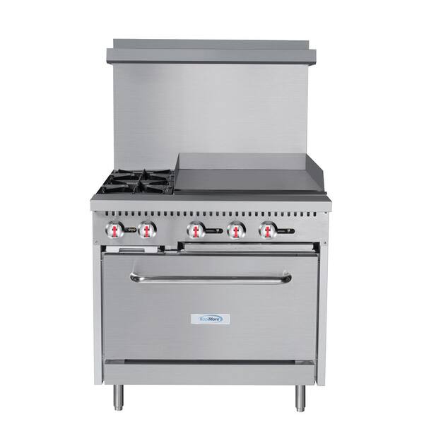 Koolmore 36 Inch 2 Burner Commercial LP Range with 24 Inch Griddle KM ...