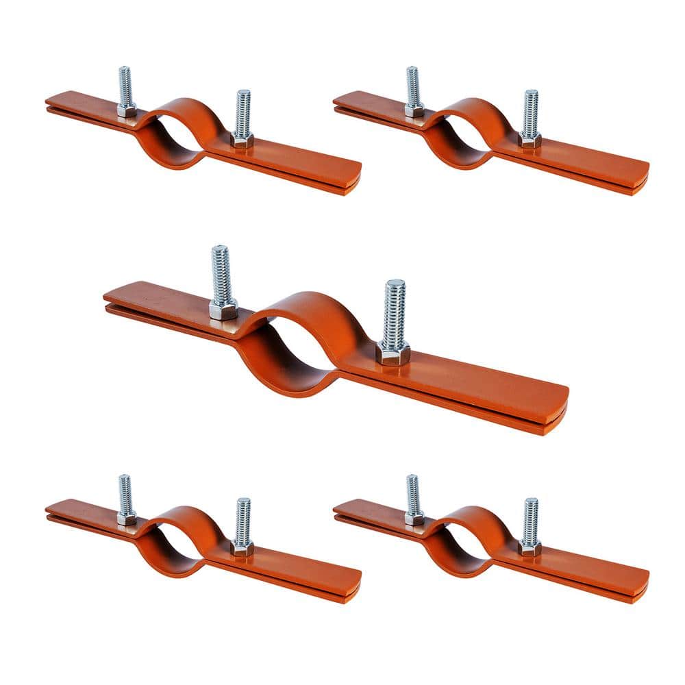 PLUMBFLEX 2 in. Riser Clamp in Copper Epoxy Coated Steel (5-Pack ...