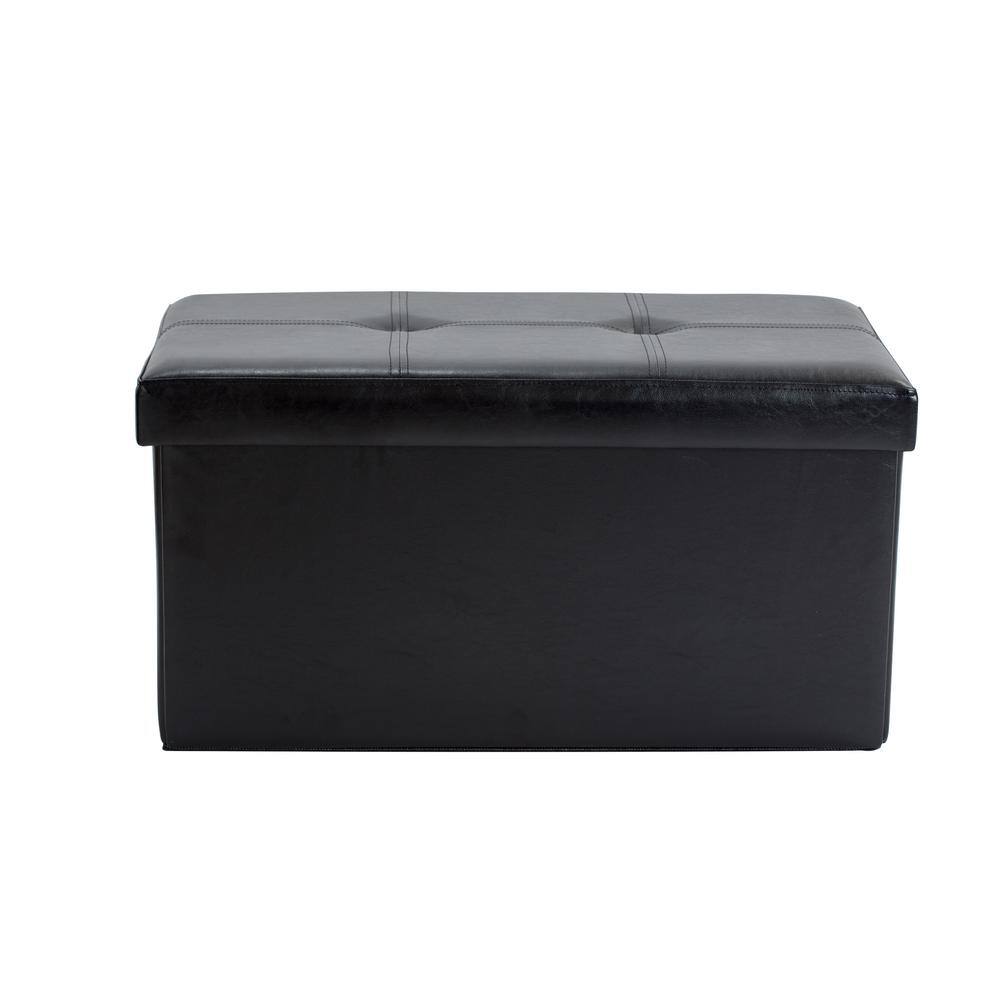 Simplify Black Storage Ottoman F-0630-BLACK - The Home Depot