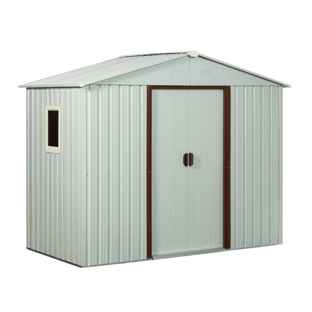 Daheat Durab, 8 ft. W x 4 ft. D, Outdoor Metal Storage Shed with Window ...