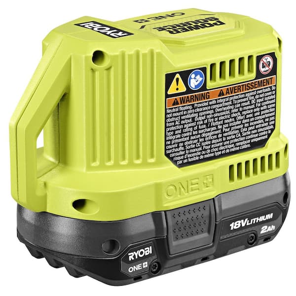 RYOBI 18V ONE+ 120-Watt Portable Battery Inverter Power Source with 12 ...