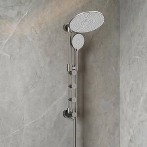 YAWWALK 3-Spray 10 and 6 in. Dual Shower Head Wall Bar Shower Kit with ...