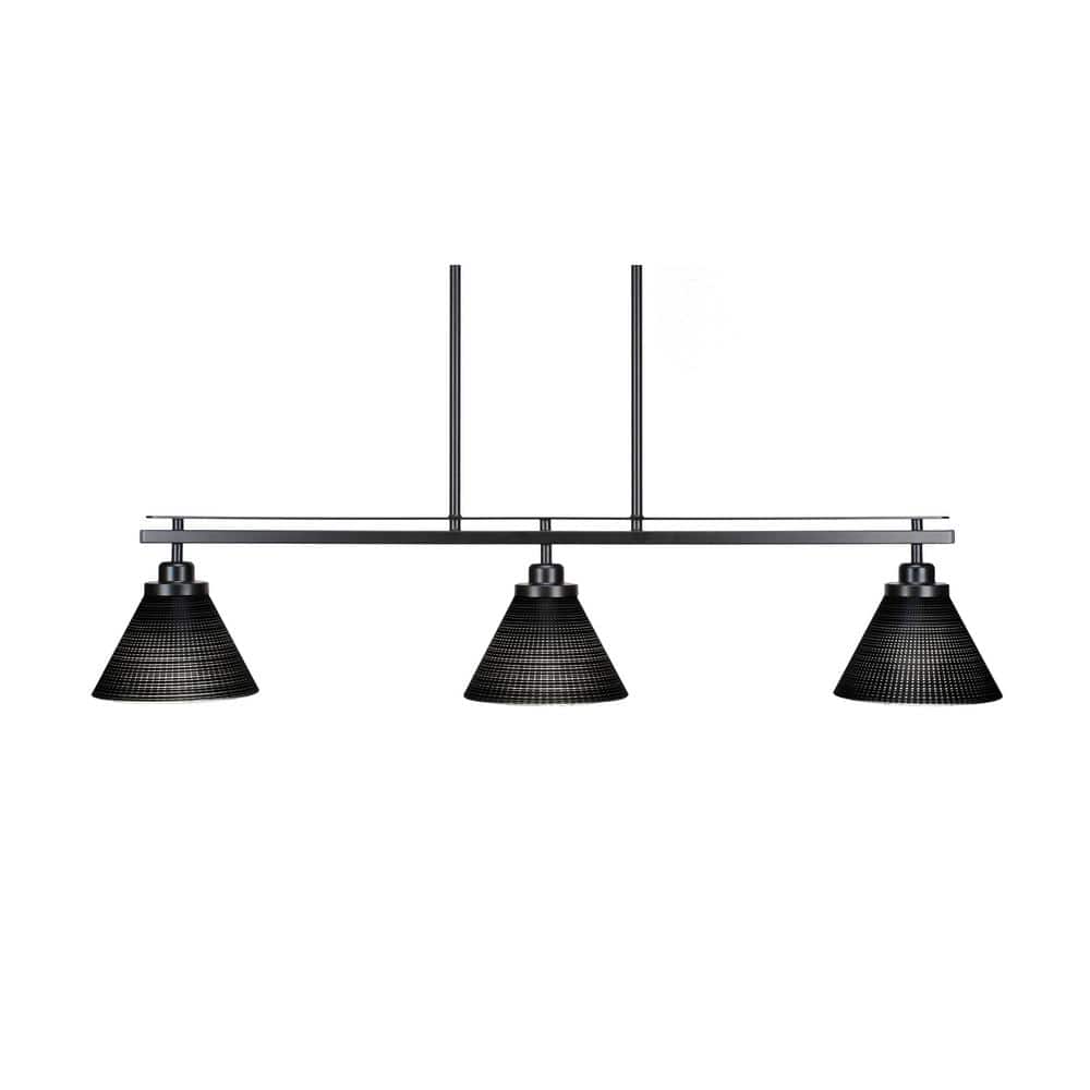 Monroe 3-Light, Matte Black Billiard Light, Any room with 7 in. Black ...