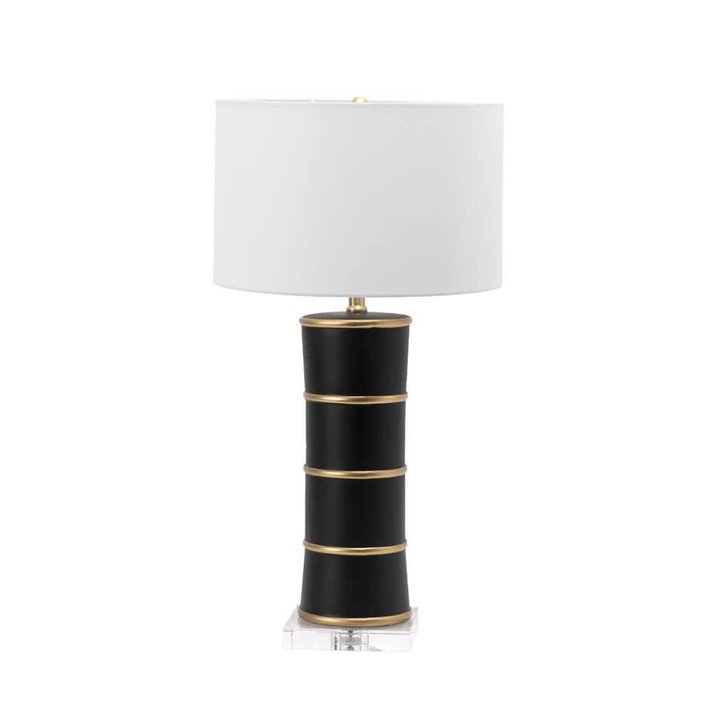 nuLOOM Drake 28 in. Black Ceramic Contemporary Table Lamp with Shade ...