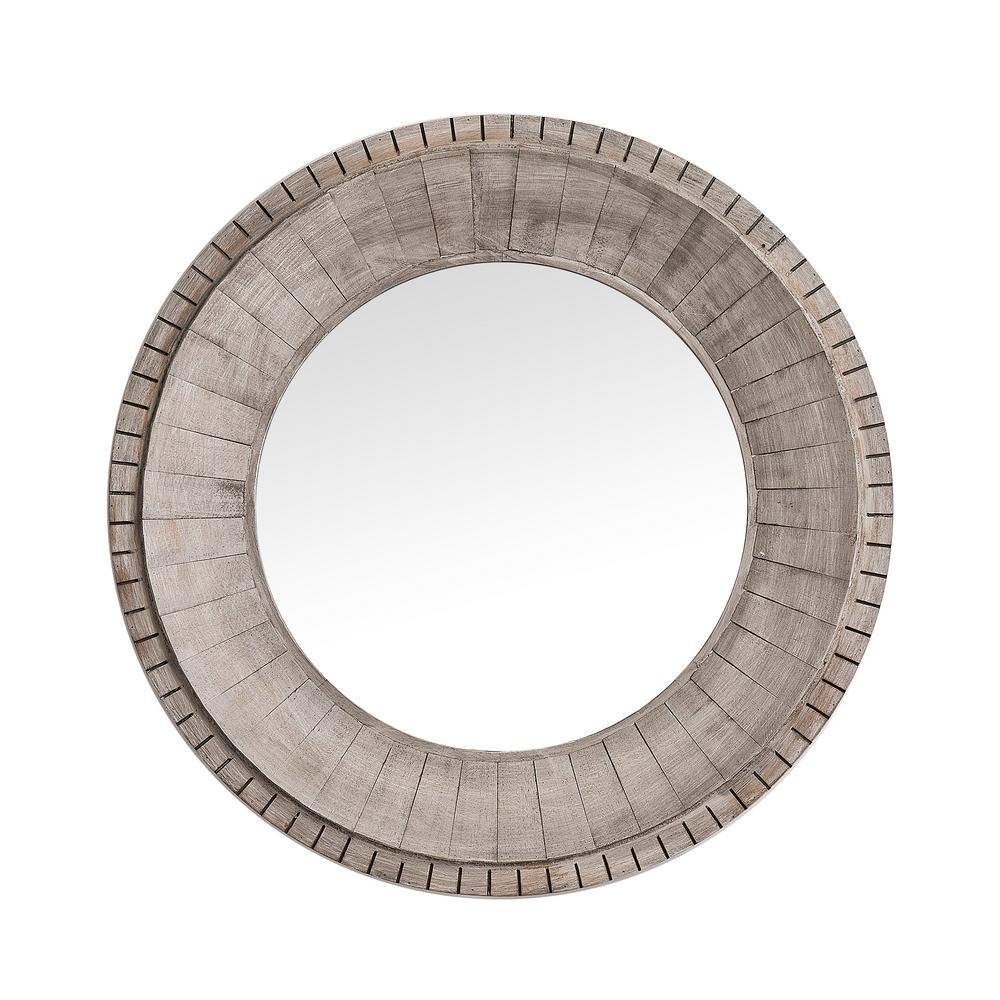 matrix decor 35 in. W x 35 in. H Round Farmhouse Framed Wall Bathroom ...