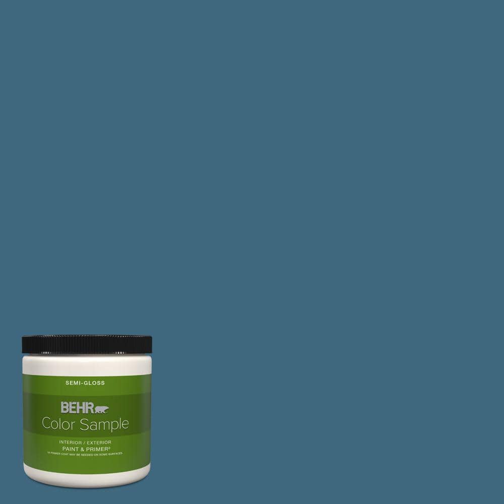 BEHR PREMIUM PLUS 8 oz. #MQ5-61 Ocean Storm Semi-Gloss Interior ...