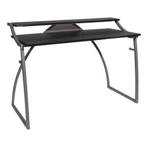 Costway 29.5 in. Black Metal Gaming Desk Gamers Computer Desk E-Sports ...