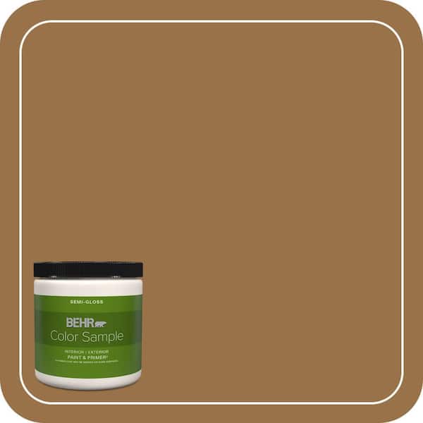 BEHR PREMIUM PLUS 8 oz. #PPU4-17 Olympic Bronze Semi-Gloss Interior ...