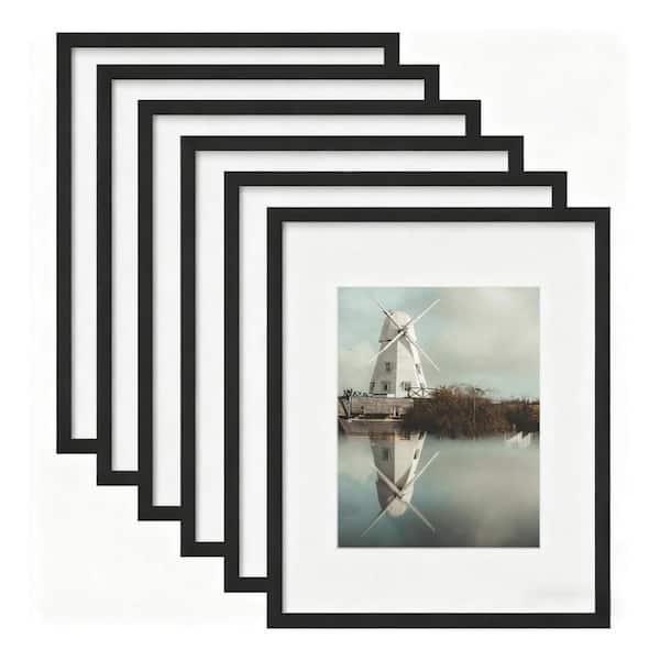 6-Pack 16 in. x 20 in. Black Wood Collage Frame for Wall Mounting ...