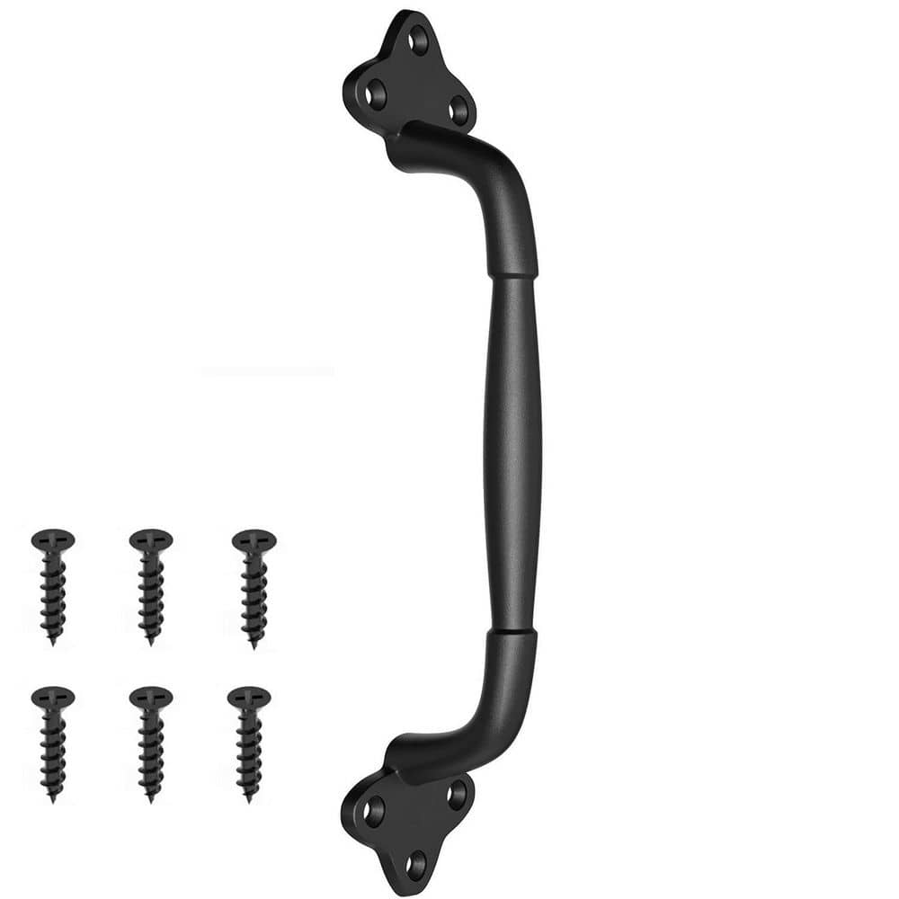 WINSOON 8-7/8 in. L x 1-15/16 in. W Black Sliding Barn Door Pull Handle ...