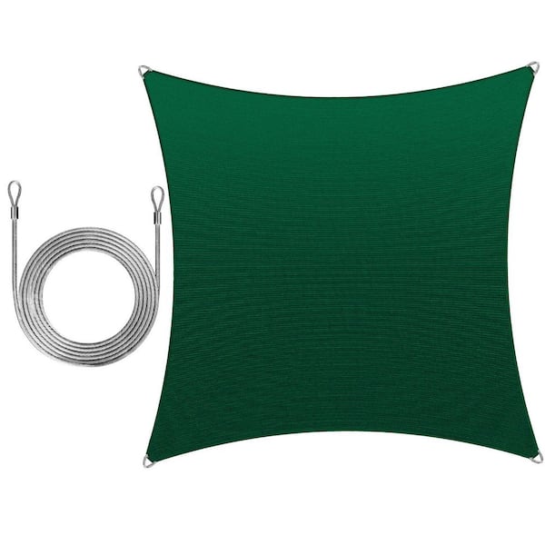 ROYAL SHADE 12 ft. x 12 ft. Square Pro Ring Sun Shade Sail with Rope ...
