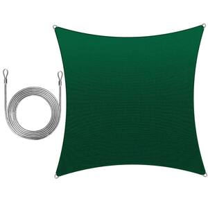 ROYAL SHADE 18 ft. x 18 ft. Square Pro Ring Sun Shade Sail with Rope ...