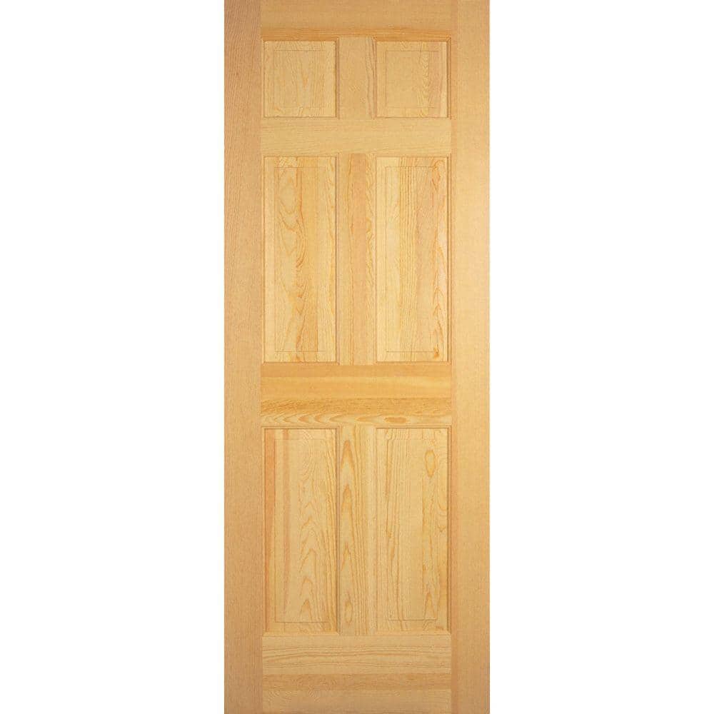 Builders Choice 24 in. x 80 in. 6-Panel Solid Core Unfinished Wood ...