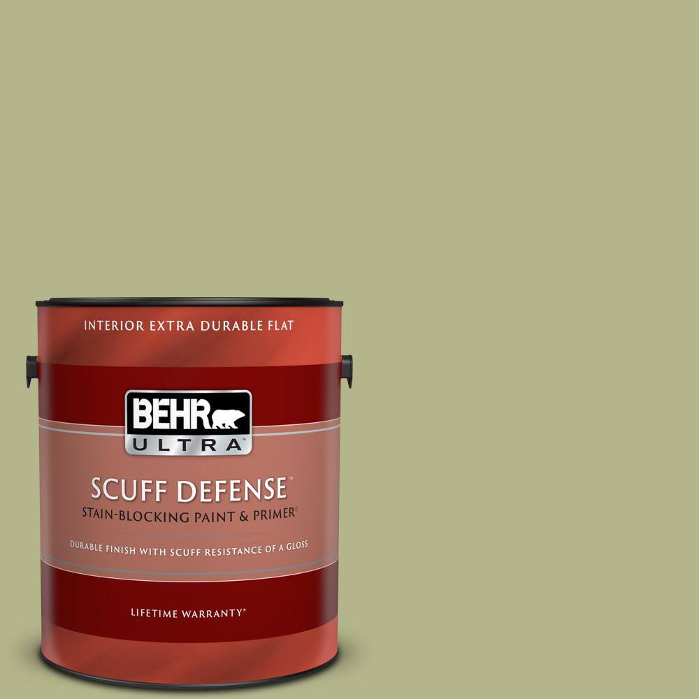 BEHR ULTRA 1 gal. #M350-4 Sweet Grass Extra Durable Flat Interior Paint ...