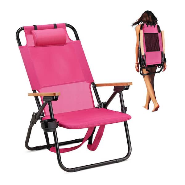 Karl home Patio Pink Aluminum Beach Chair (Set of 1) K1G56001164 - The ...