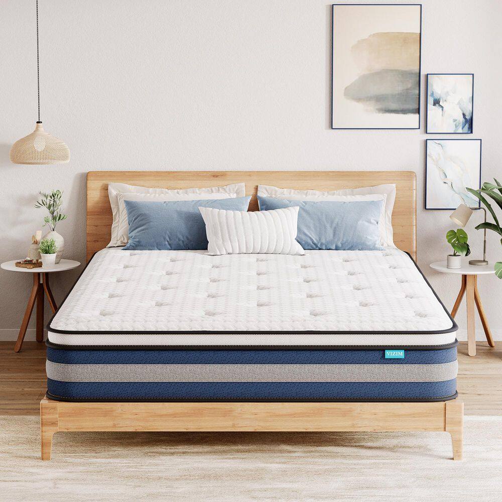 Bestier 10 in. Full Medium Pocket Springs & Comfort Memory Foam Hybrid ...