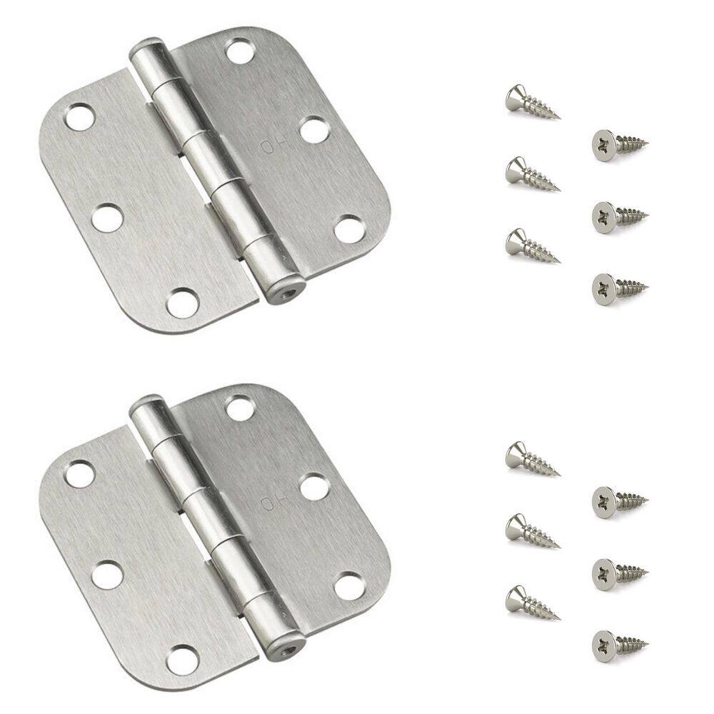 Onward 3 in. x 3 in. Brushed Nickel Full Mortise Butt Hinge with ...