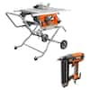 RIDGID 15 Amp 10 in. Portable Pro Jobsite Table Saw with Rolling Stand ...