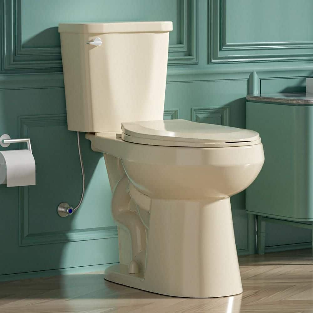 Kuomih ADA Height Bone Toilet 1.28 GFP Single Flush Round 2-pcs 17 in ...