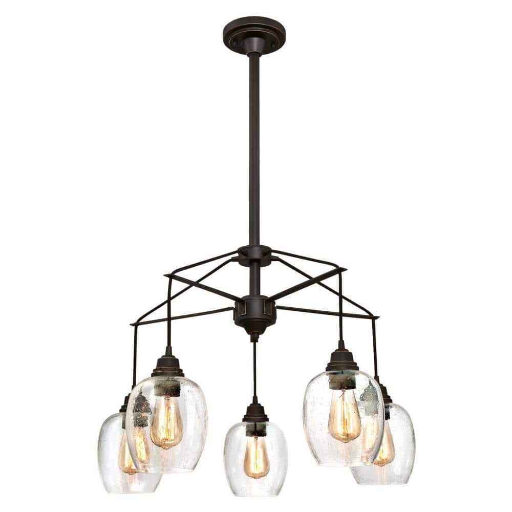 Westinghouse Eldon 5-Light Oil Rubbed Bronze with Highlights Chandelier ...