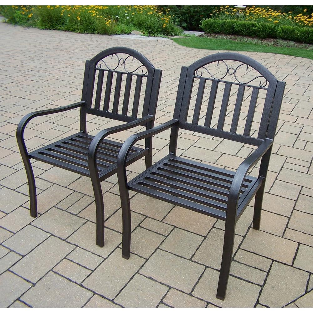 Rochester Metal Outdoor Dining Chair (2-Pack) HD3830-C2-HB - The Home Depot