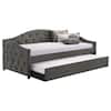 Coaster Sadie Grey Upholstered Twin Daybed with Trundle 300638 - The ...
