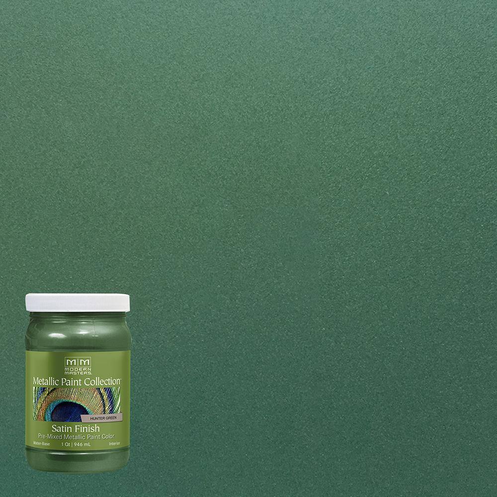 Modern Masters 1 qt. Hunter Green Water-Based Satin Metallic Interior ...
