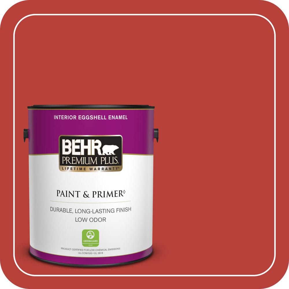BEHR PREMIUM PLUS 1 gal. #PMD-85 Crimson Silk Eggshell Enamel Low Odor ...