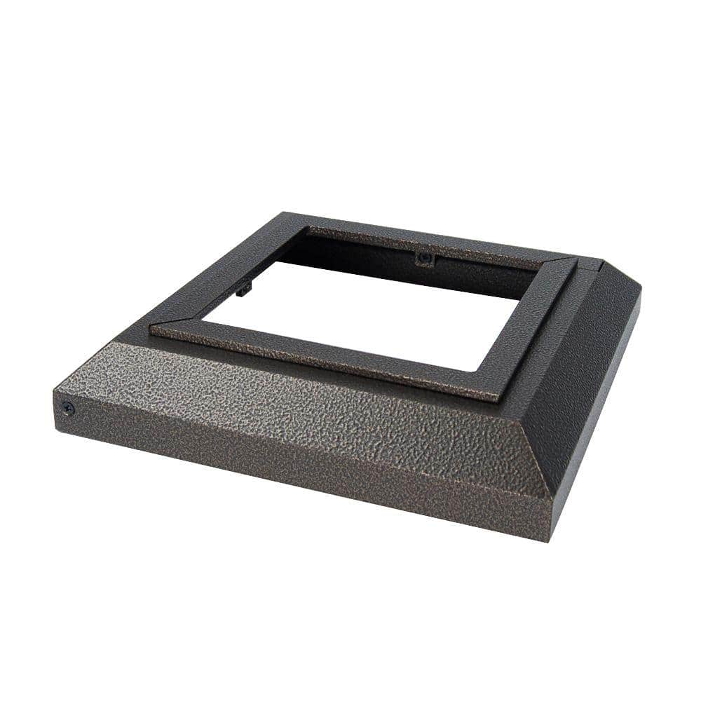 Fortress Accents 5 in. x 5 in. Antique Bronze Aluminum Deck Post Base ...