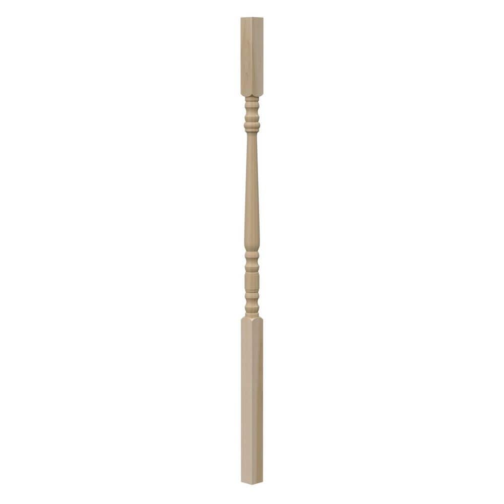 EVERMARK Stair Parts 36 in. x 1-1/4 in. 5205 Unfinished Poplar Square ...