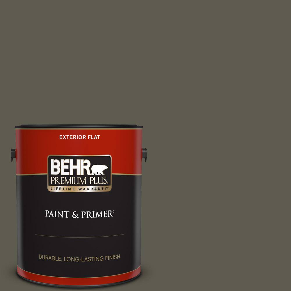 BEHR PREMIUM PLUS 1 gal. #N370-7 Night Mission Flat Exterior Paint ...