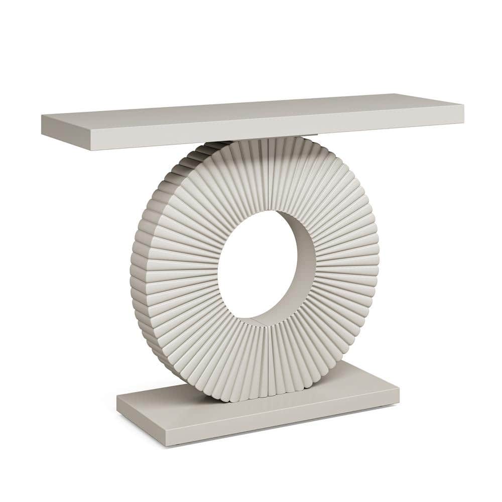 BYBLIGHT Turrella 40 in. Gray Rectangle MDF Console Table with ...