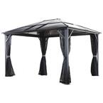 KOZYARD Caesar 10 ft. D x 9 ft. H x 12 ft. W Aluminum Hardtop Gazebo ...