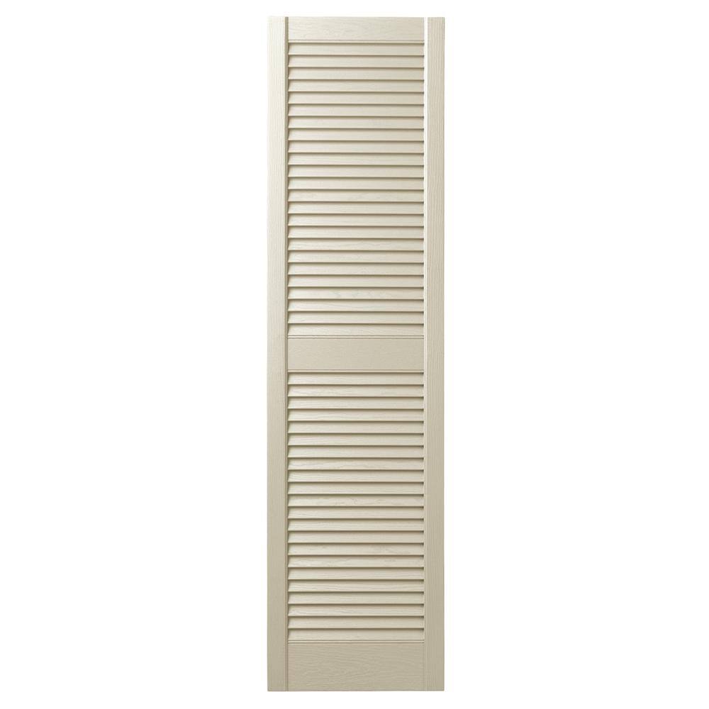 Ply Gem 12 in. x 55 in. Open Louvered Polypropylene Shutters Pair in ...