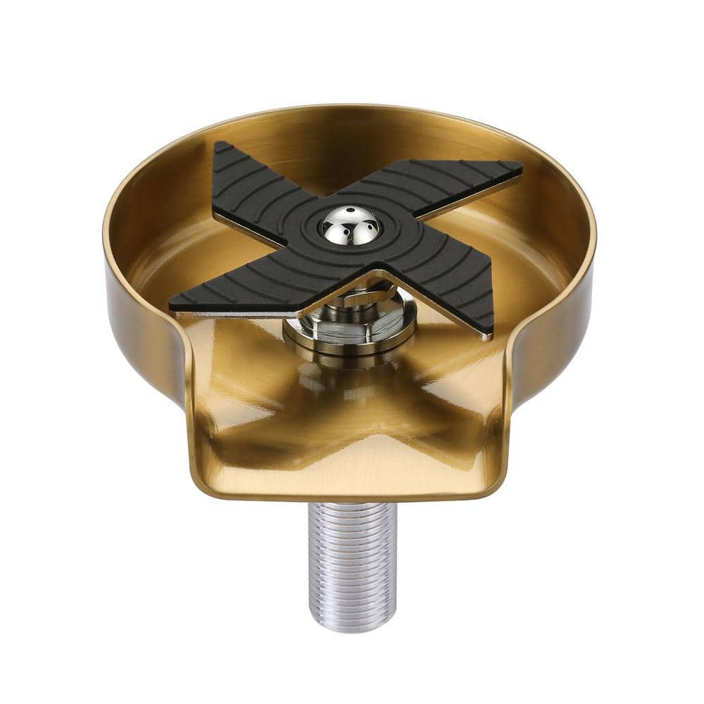 ALEASHA Kitchen Sink Glass Rinser in Brushed Gold AL-6G12G - The Home Depot