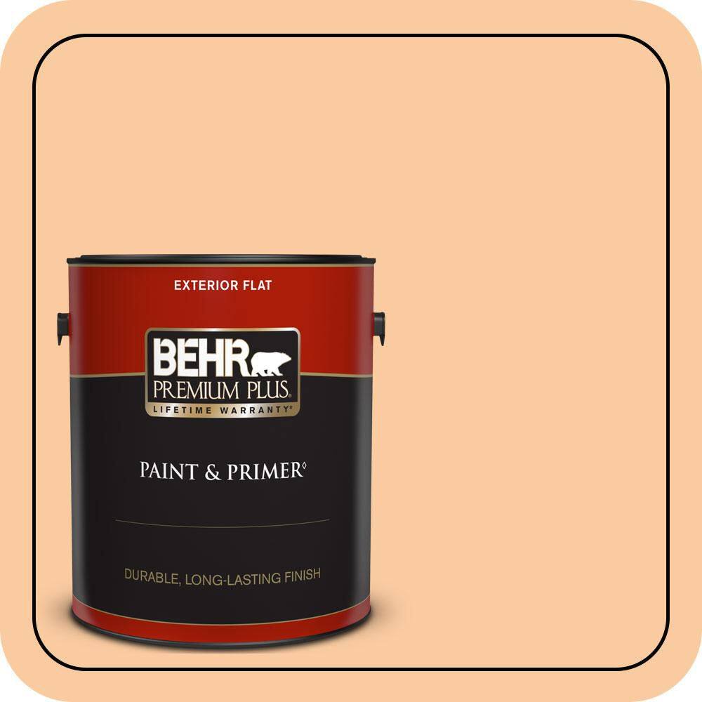 BEHR PREMIUM PLUS 1 gal. #290C-3 Chai Latte Flat Exterior Paint ...