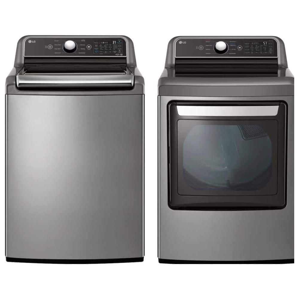 LG 5.3 cu. ft. Smart Top Load Washer in Graphite Steel with 4-Way ...