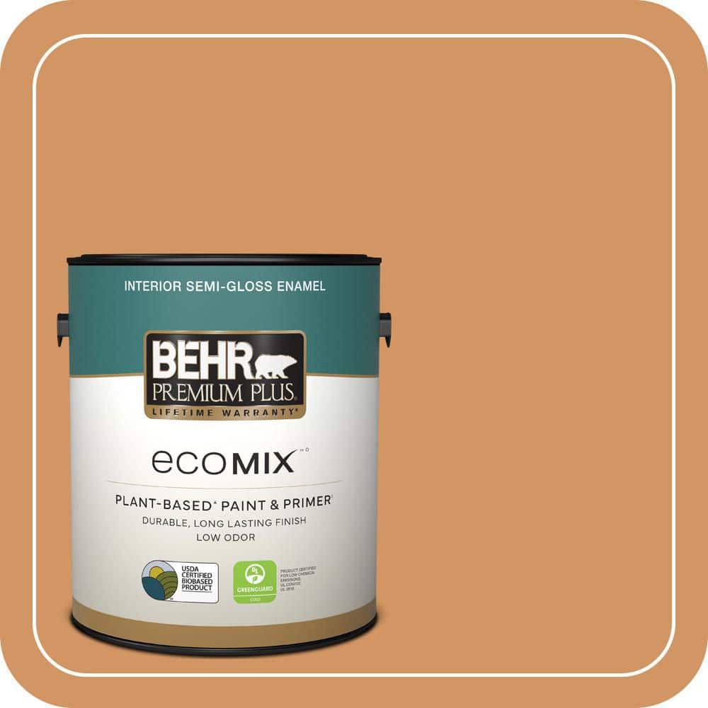 BEHR PREMIUM PLUS 1 gal. #280D-5 Glazed Pecan Semi-Gloss Enamel EcoMix ...