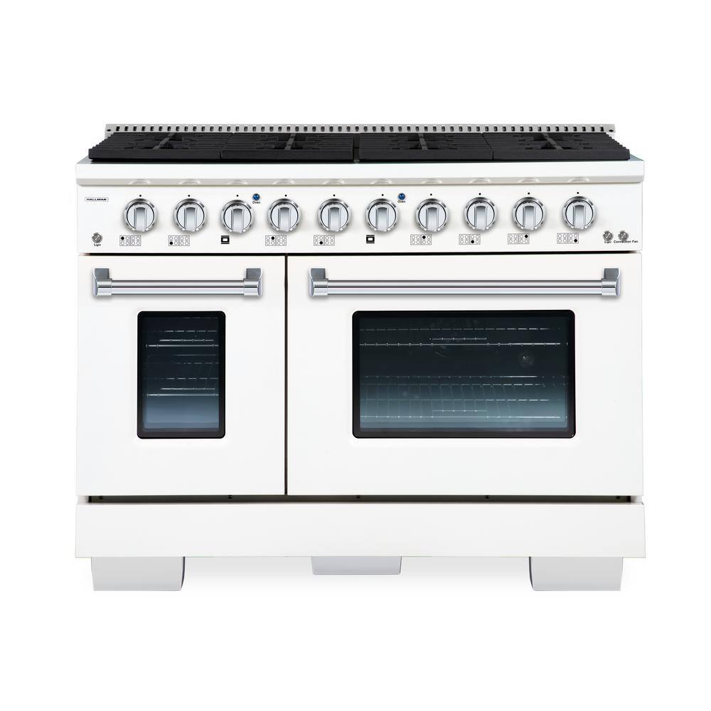 Hallman BOLD 48 IN, 8 Burner Freestanding Double Oven Gas Range with ...