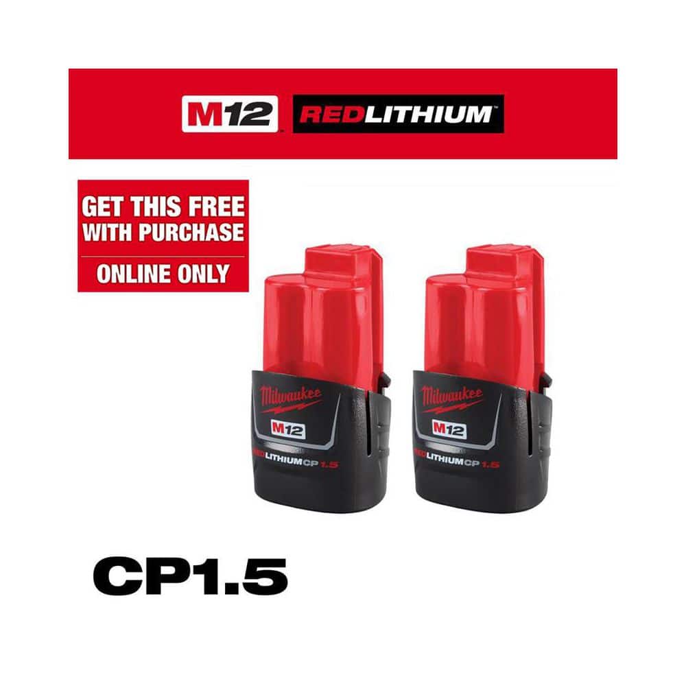 Milwaukee M12 12-Volt 1.5 Ah Lithium-Ion Compact Battery Pack (2-Pack) 48-11-2411 - The Home Depot