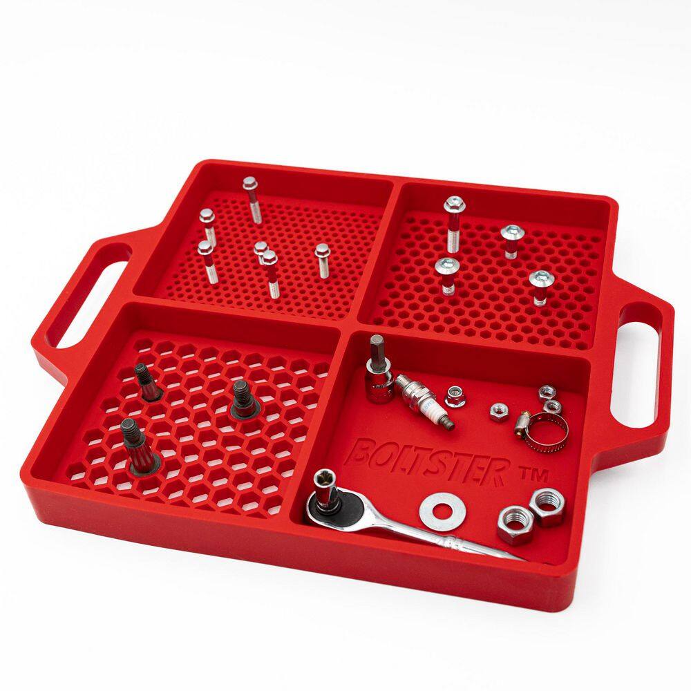 BOLTSTER Flexible Organizing Tray Red BTS-100003R - The Home Depot