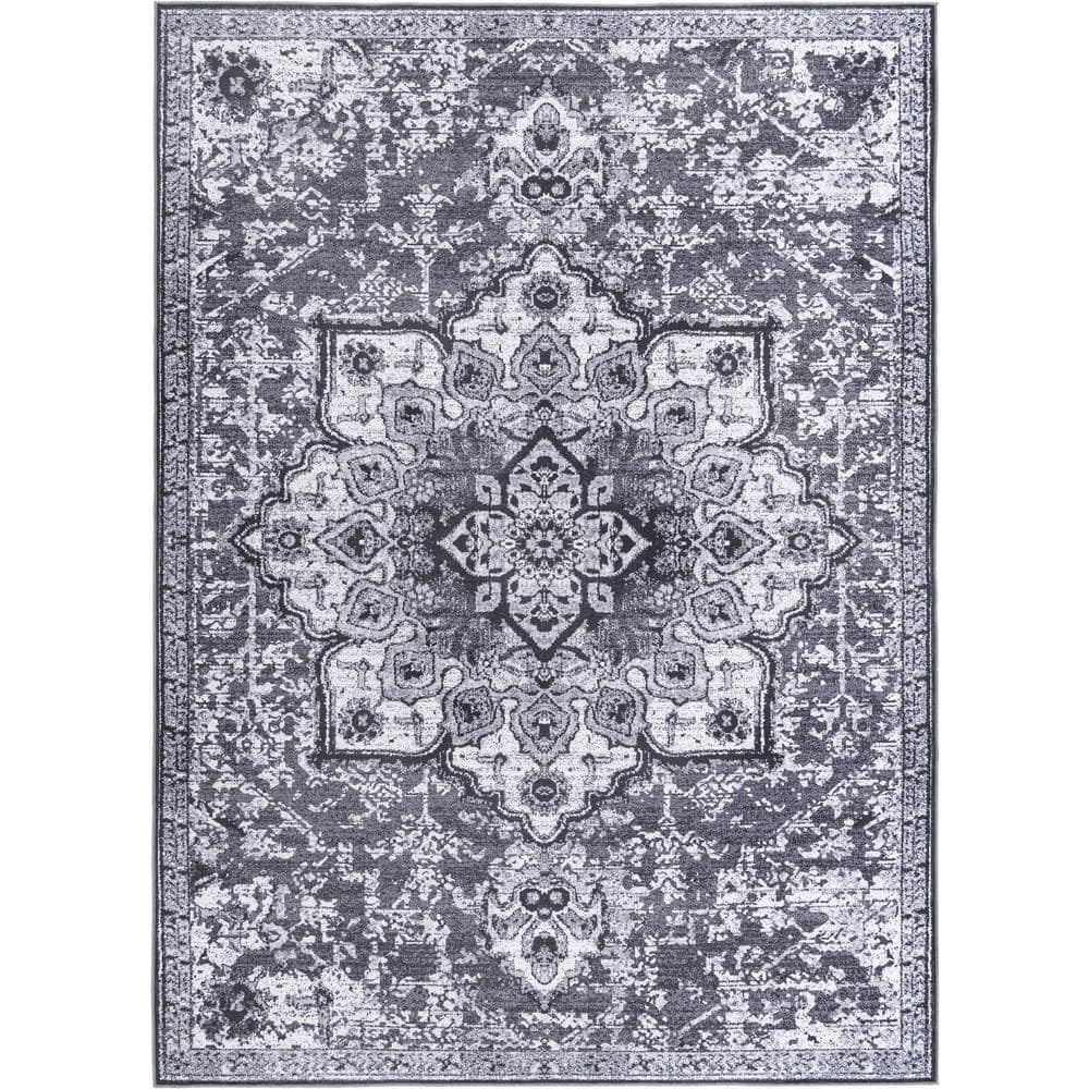 Unique Loom Renaissance Roma Dark Gray 10 ft. 6 in. x 14 ft. Machine ...