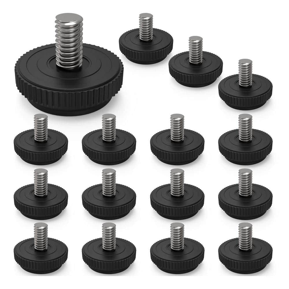 Angel Sar Black Stainless Steel Adjustable Screw-in Furniture Leveler ...