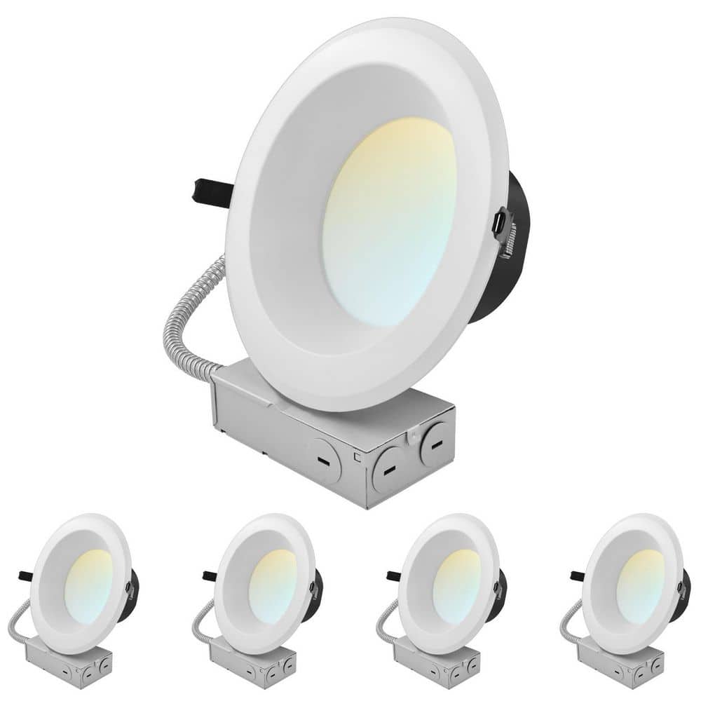 LUXRITE 7 in. Adjustable CCT Commercial Recessed Light New Construction ...