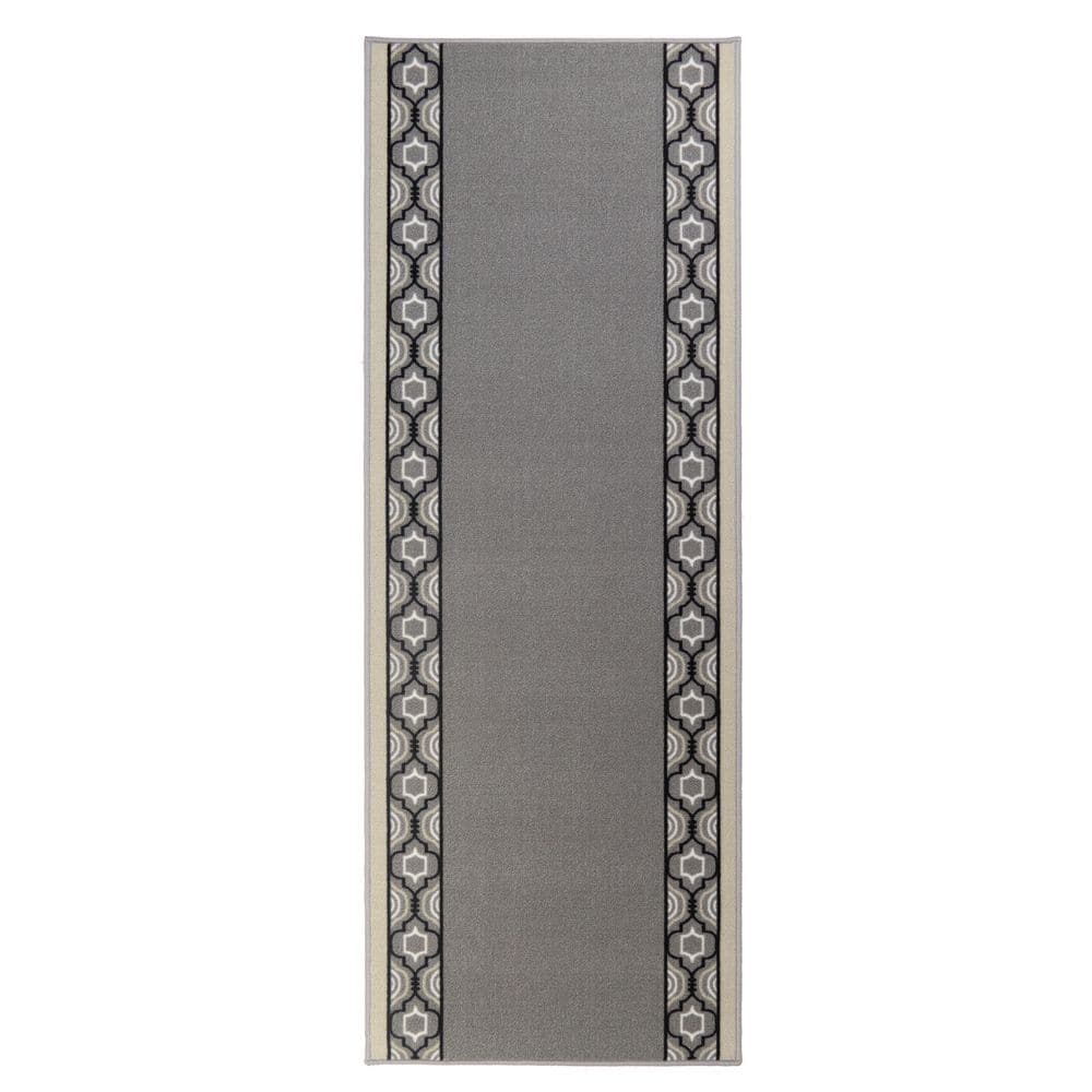 RugStylesOnline Trellis Border Design Gray 31.5 in. Width x 35 ft ...