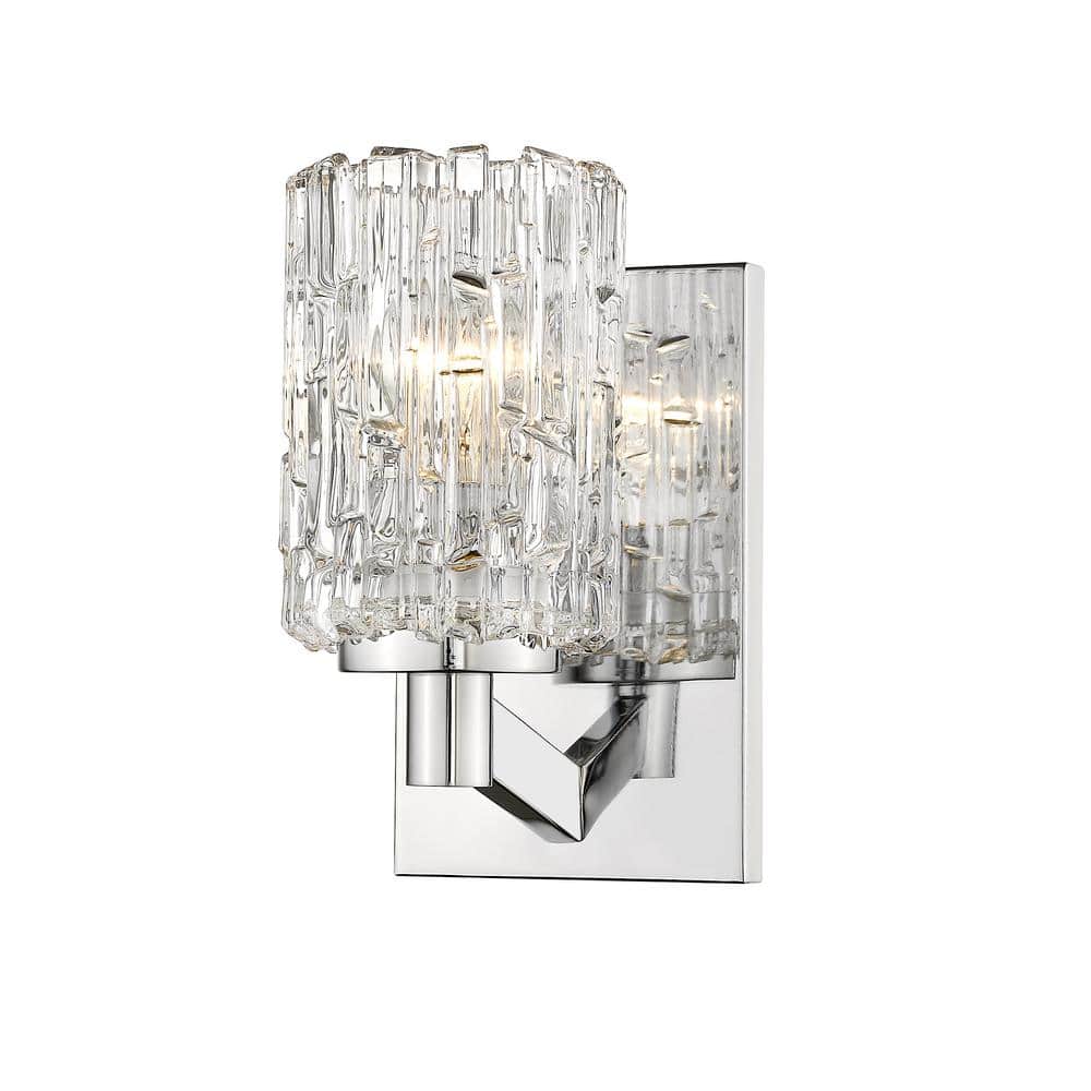 1-Light Chrome Sconce with Clear Glass 1931-1S-CH - The Home Depot