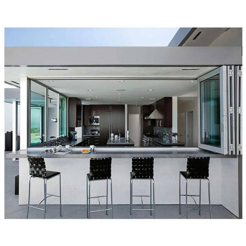 Petraki & Co. 72 in. W x 36 in. H Right-Handed Outswing 3 Panels White ...